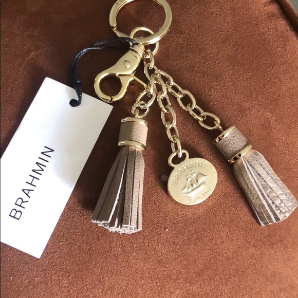 Brahmin | Accessories | Brahmin Tassel Key Ring Warm Gray Collodi ...